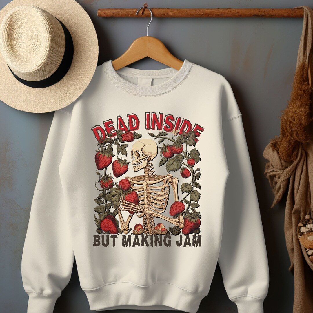 Strawberry Jam Sweatshirt Skeleton Strawberry Shirt for Gardeners Funny ...