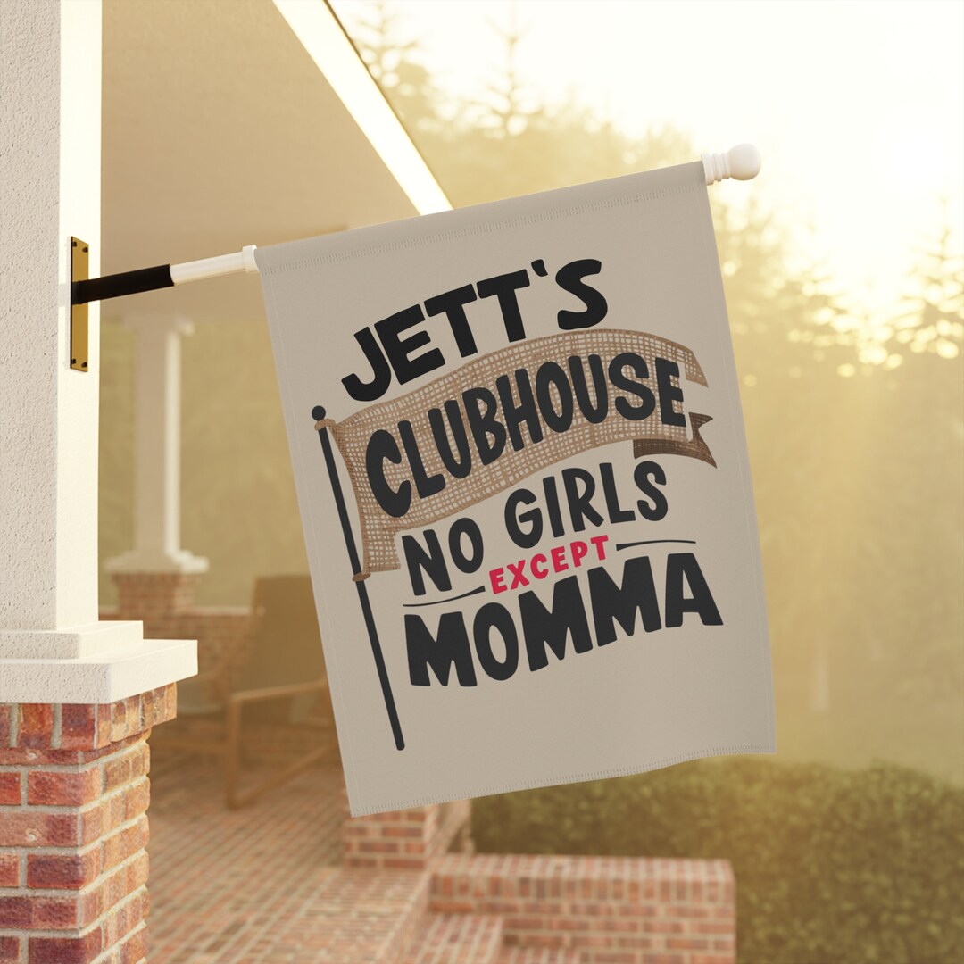 Funny Personalized Boys Clubhouse Flag, No Girls Allowed Except Mom ...