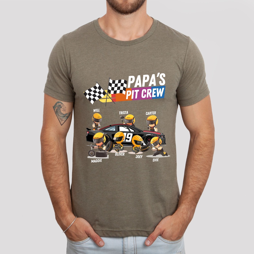 Personalized Pit Crew Shirt for Dad Racing Shirt for Grandpa Racing Enthusiast Tshirt Custom ...