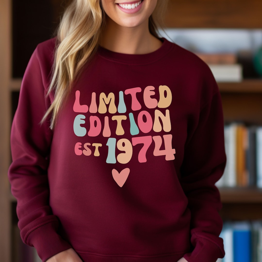 Birthday Sweatshirt Retro 50th Birthday Sweater for Fourtieth Bday Gift ...