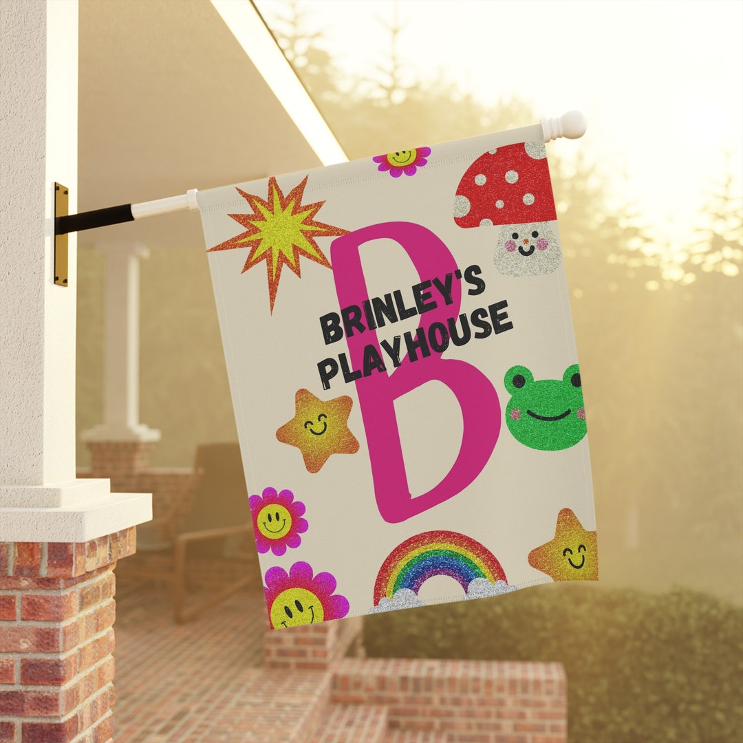 Personalizeed Initial Playhouse Banner, Playground Flag, Custom Kids ...
