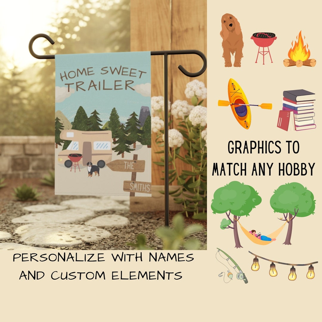 Garden Banner for Permanent Trailer Welcome Sign for RV Campsite Flag ...