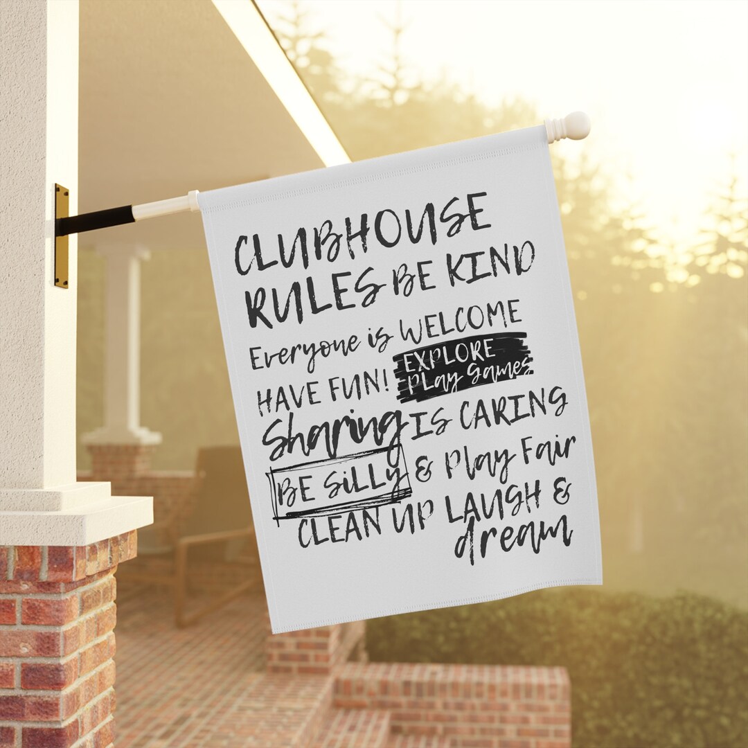 Clubhouse Rules Flag for Playhouse Gift for Kids Playground Flag Banner ...