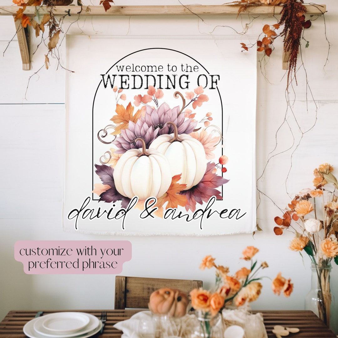 Personalized Fall Wedding Decor Customizable Pumpkin Wedding Sign for ...