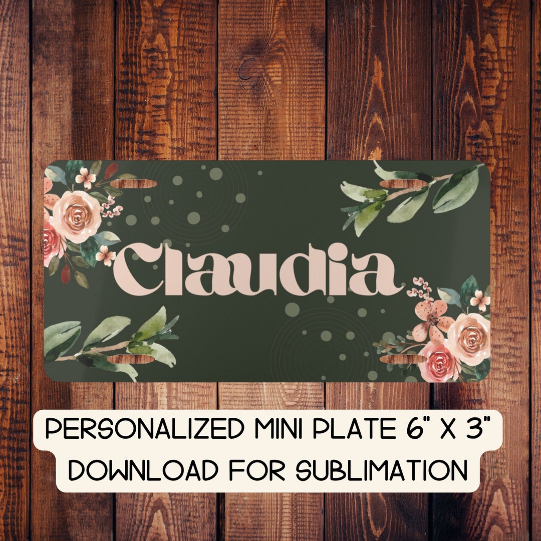 Personalized Small License Plate Sublimation Png,downloadable Design ...
