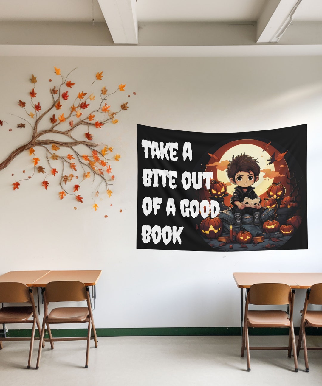 Halloween Wall Art for Classroom Reading Corner Decor for Library Fall ...