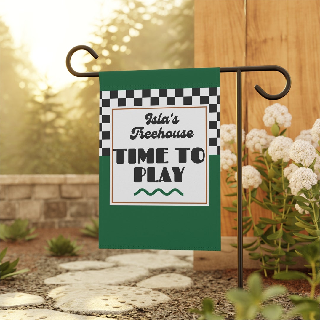 Personalized Kids Playground Flag, Childrens Playhouse Sign, Custom ...