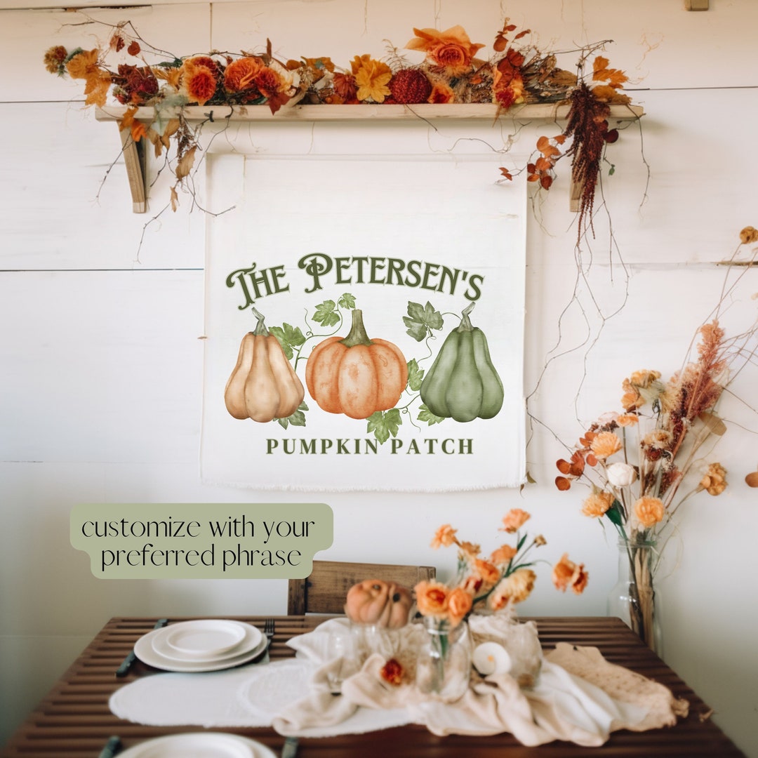 Fall Welcome Sign Pumpkin Patch Wall Art Custom Fall Decor Personalized ...