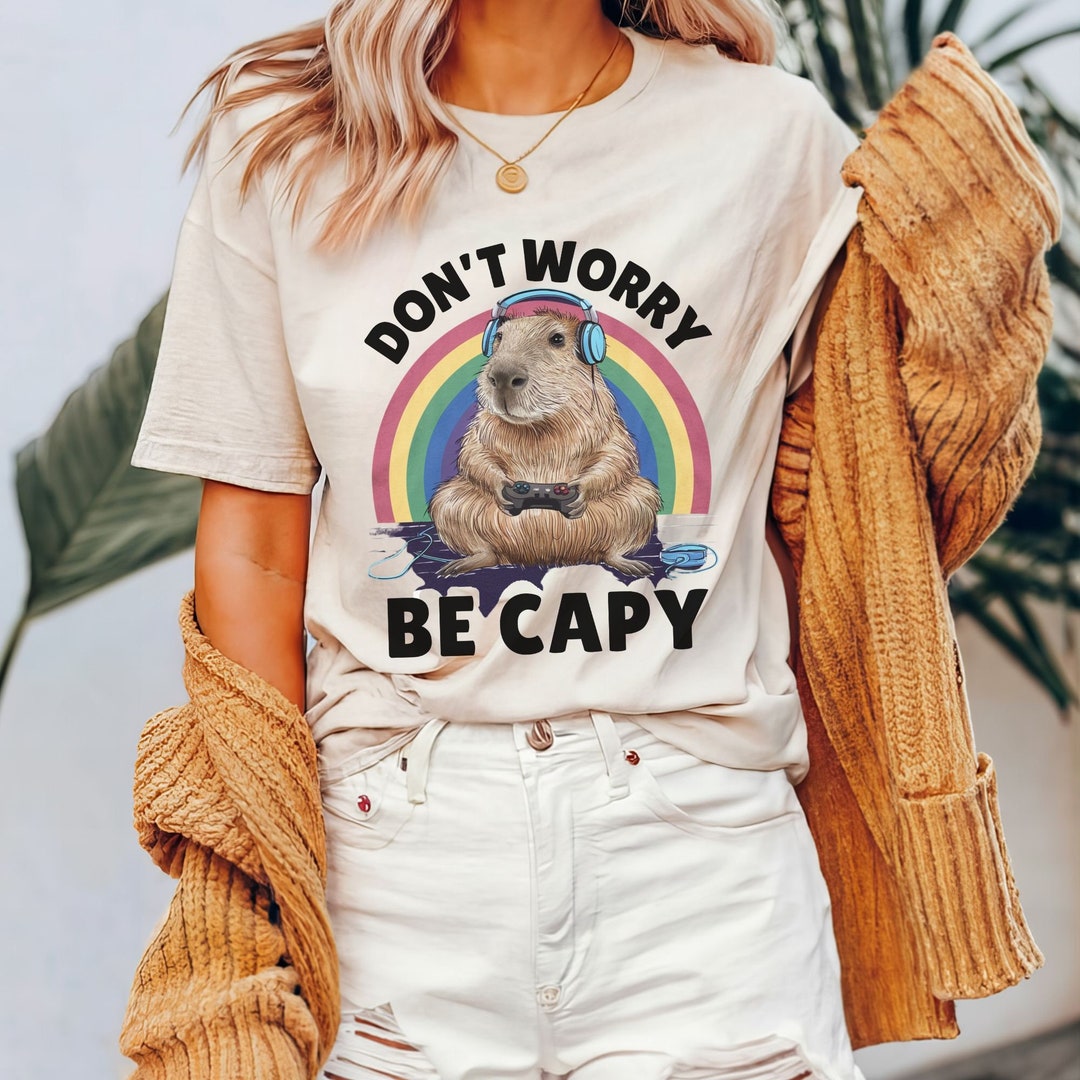 Funny Capybara Shirt, Positive Vibes Tshirt for Capybara Lovers ...
