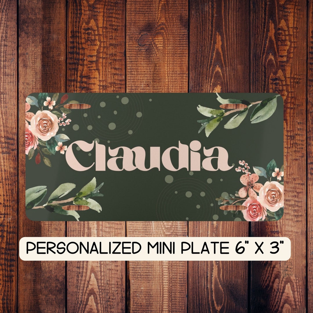 Personalized Small License Plate, Bicycle Vanity Plate, Watercolour ...