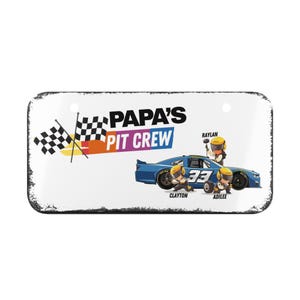 Custom License Plate, Papa's Pit Crew Vanity Plate, Racing Enthusiast ...