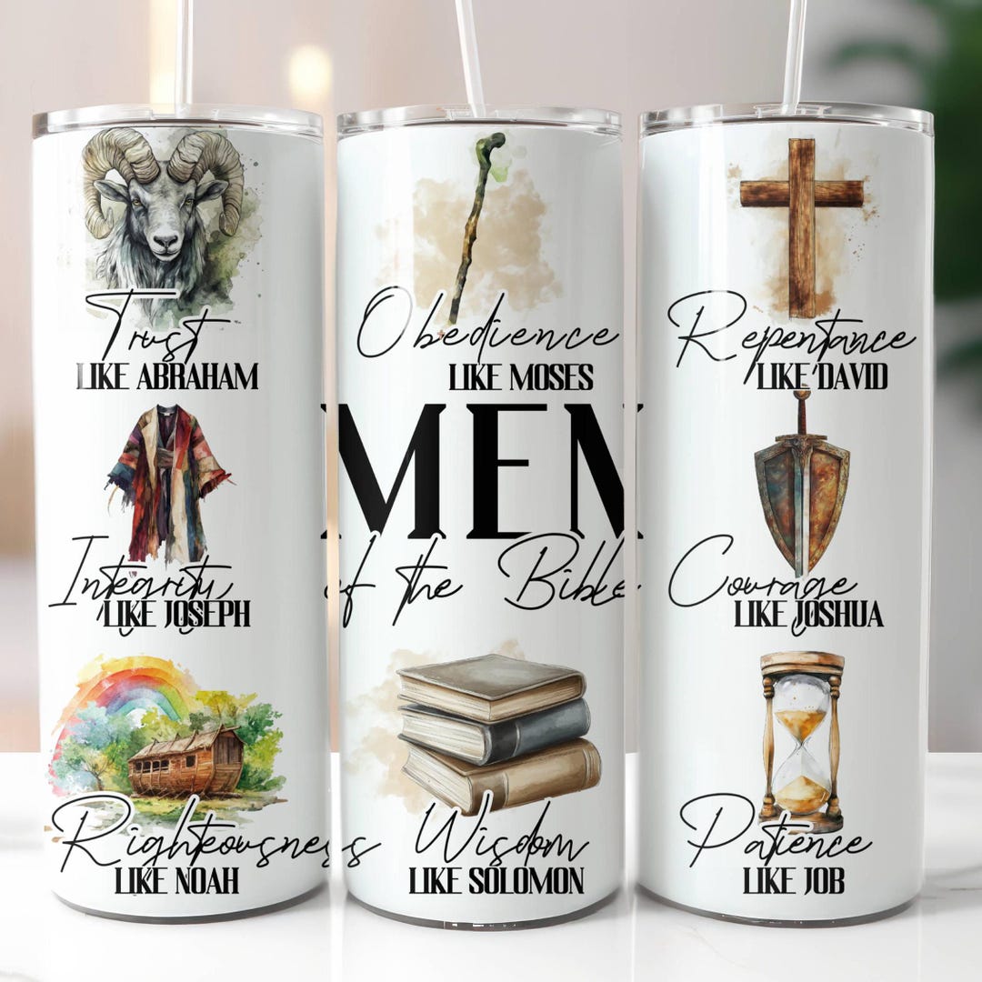 Christian Men of the Bible Tumbler, Inspirational Travel Mug, Faith ...