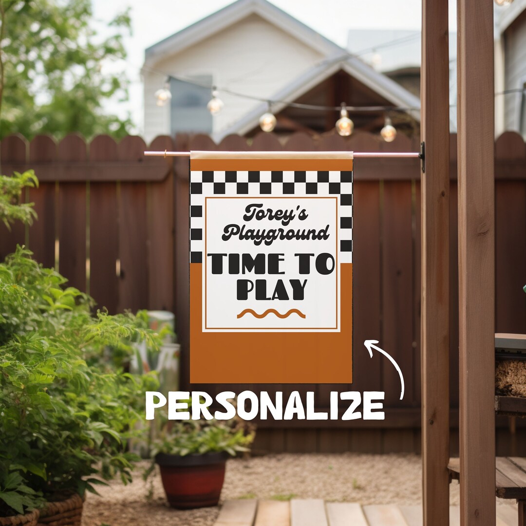 Personalized Kids Playground Flag, Childrens Playhouse Sign, Custom ...