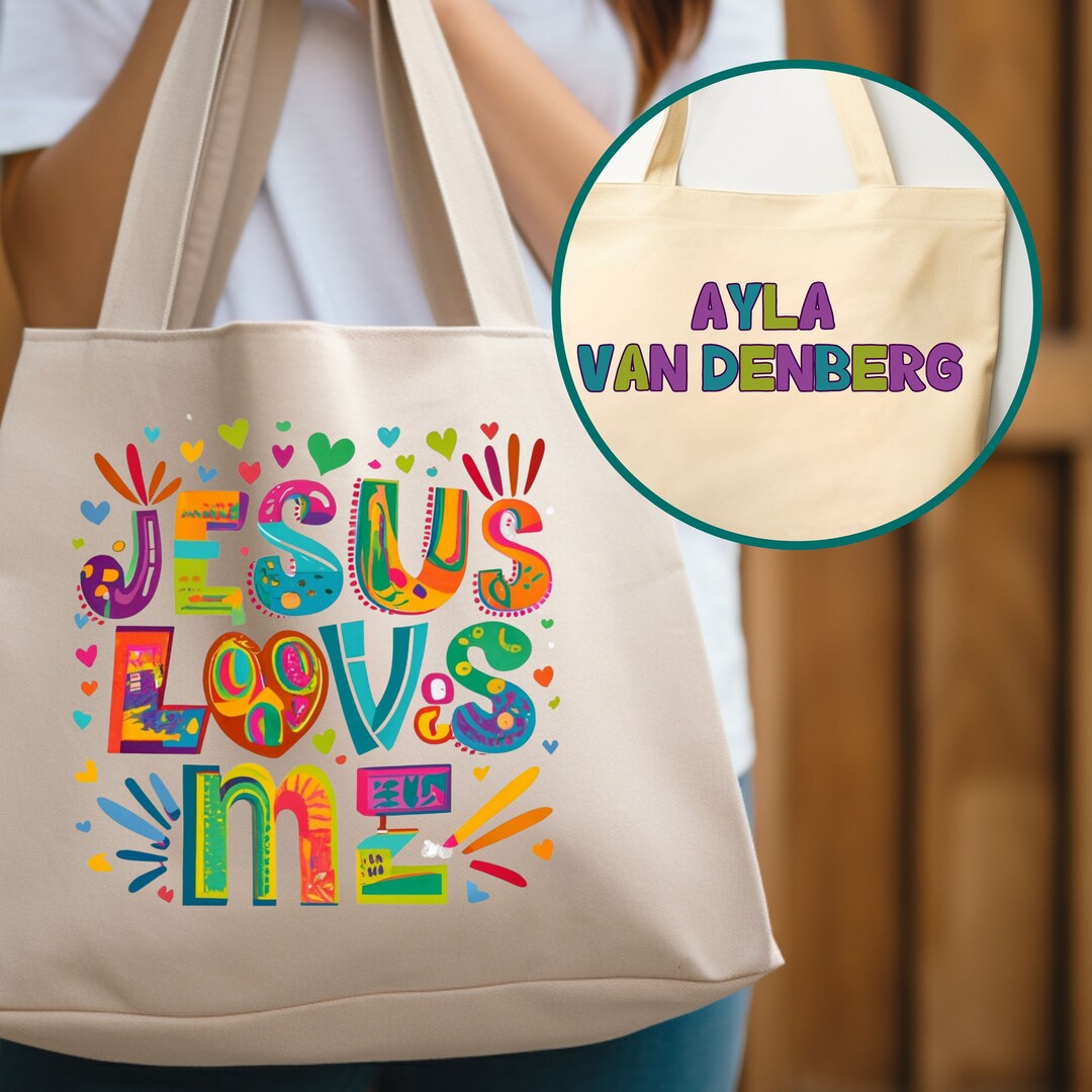 Personalized Christian Tote Bag for Kids Bible Study Carry Case for ...