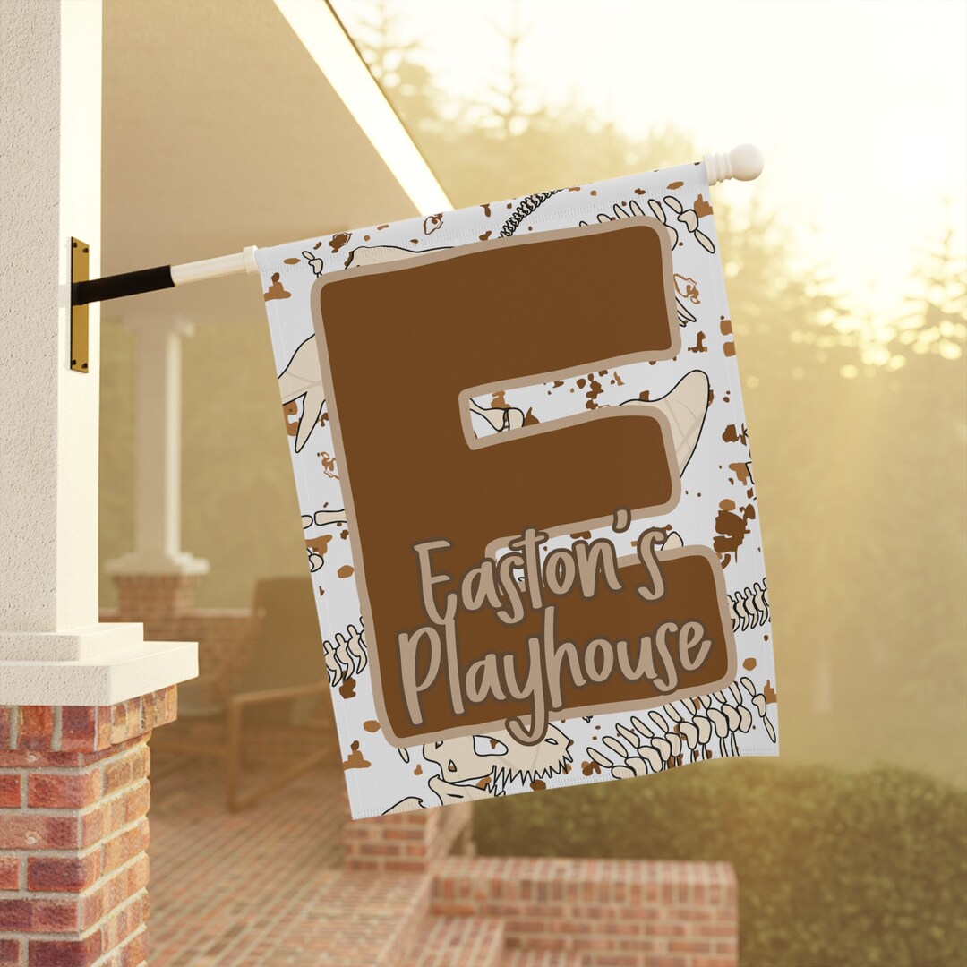 Personalized Playhouse Flag for Childrens Playground, Dinosaur Themed ...