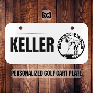 Funny Golf Cart Licence Plate, Personalized Golf Cart Mini Plate for ...