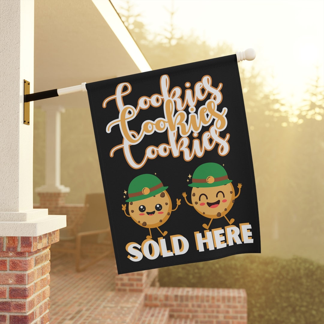 Girl Scout Cookies Banner Flag for Cookies Sold Here Girl's Scouts Flag ...