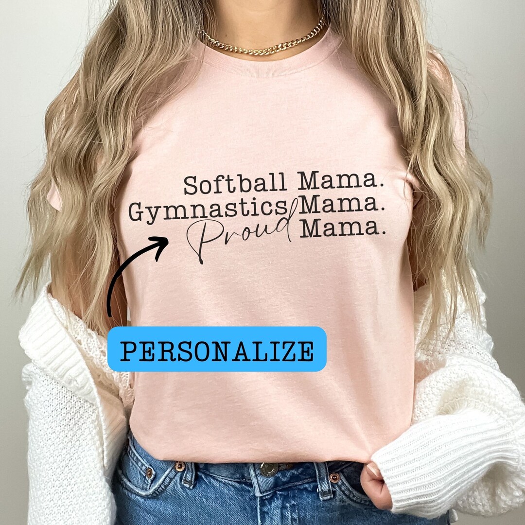 Personalized Softball Mom Soccer Mom Sports Mom Shirt Baseball Mama ...