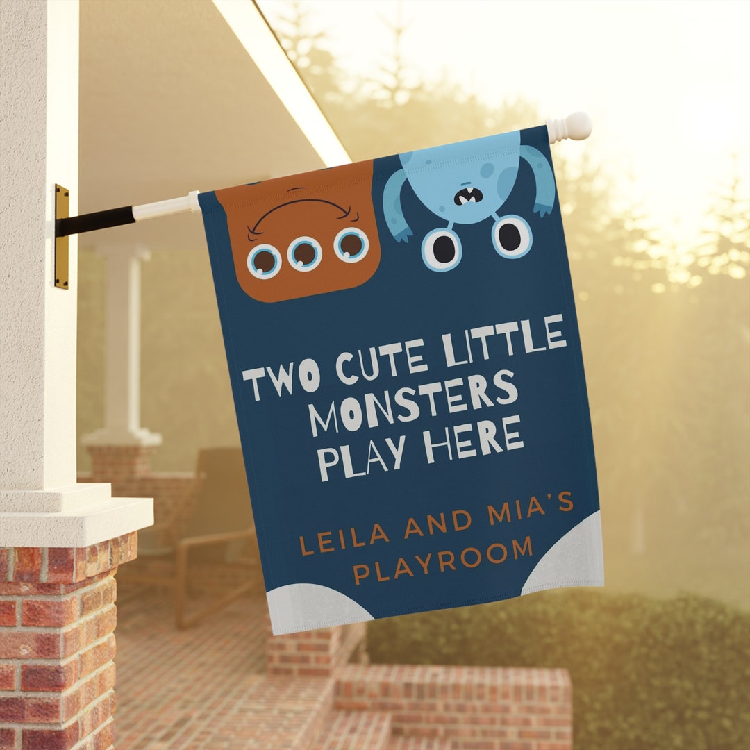Cute Personalized Monster Flag for Kids Playroom, Children's Playhouse ...