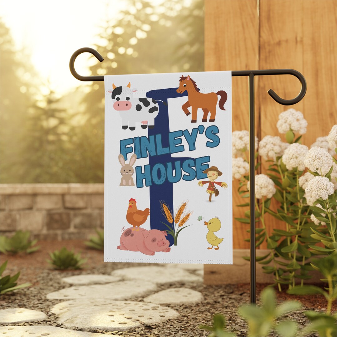 Farm Animal Personalized Flag Jungle Animal Personalized Playhouse Flag ...