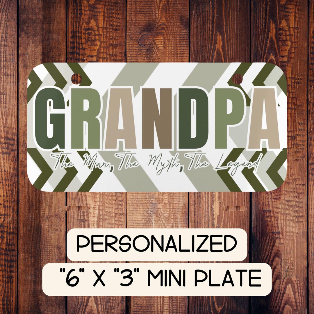 Personalized Mini License Plate for Grandpa, Funny Grandpa Gift, Mini ...