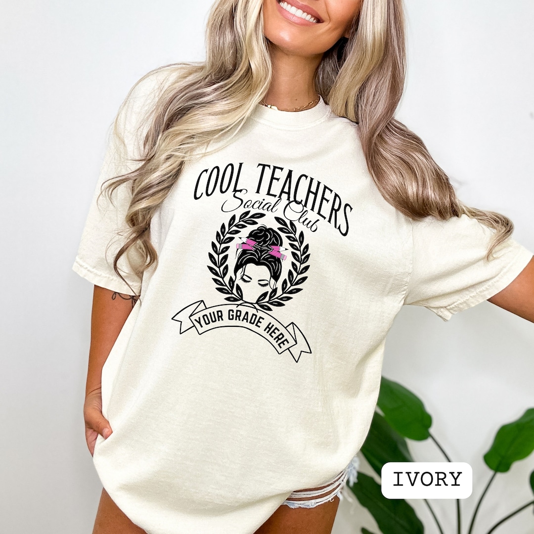 Personalized Cool Teachers Social Club Tshirt Gift for Teacher Appreciation Fun Grade Shirt for ...