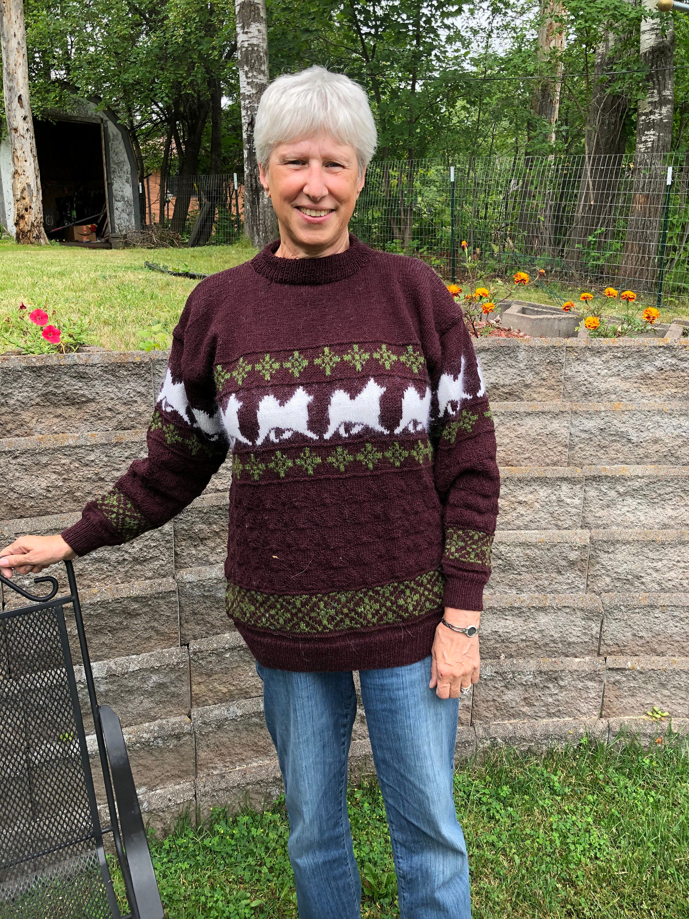 Samoyed Wool Sweater Sitka Sweater Pattern Nordic Samoyed Dog Pullover ...
