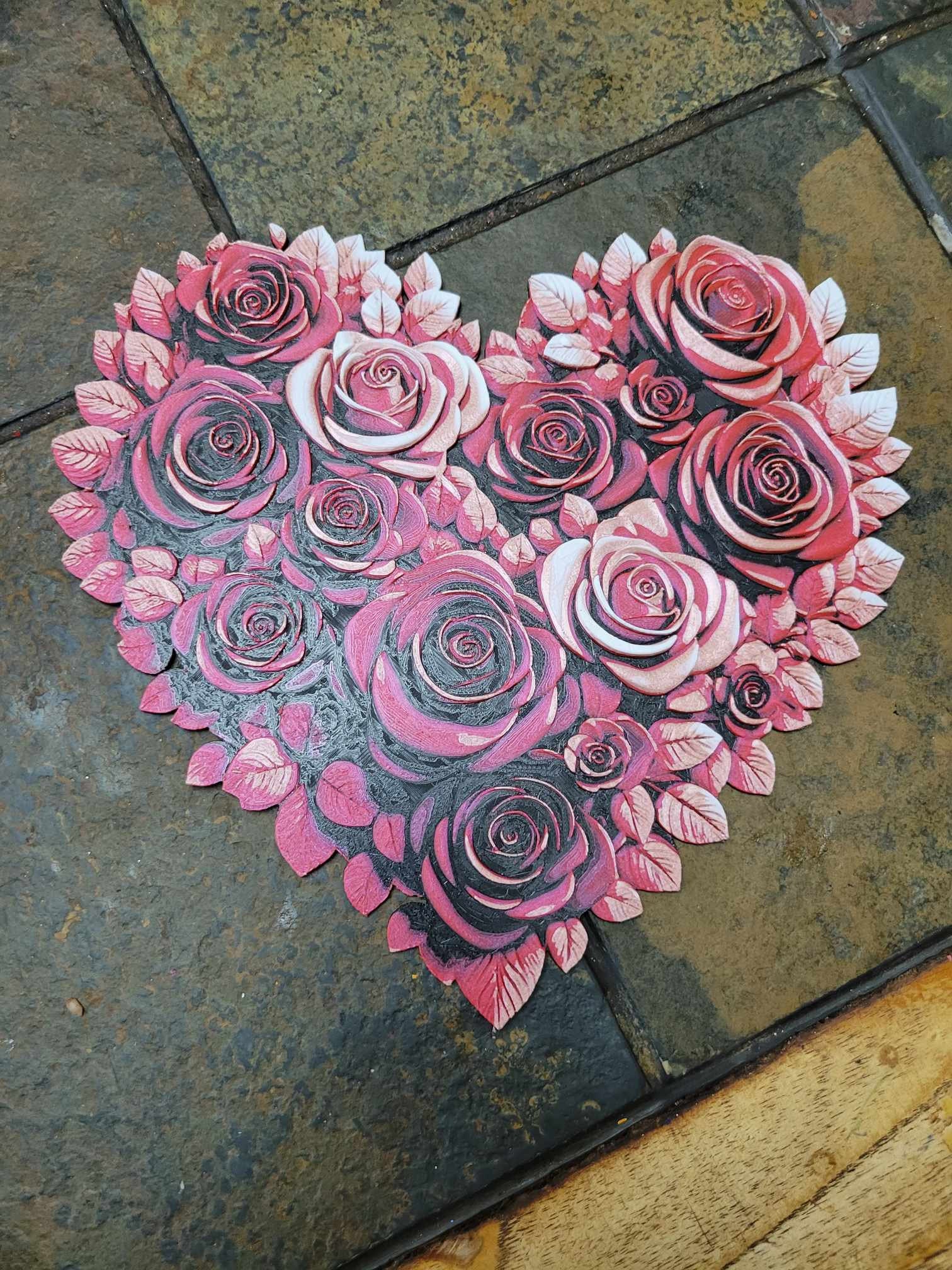 402 - 3D Printed Heart of Roses - Etsy
