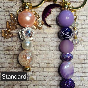 Custom Beaded Keychain: Extra Long, Sparkling Charms - Etsy