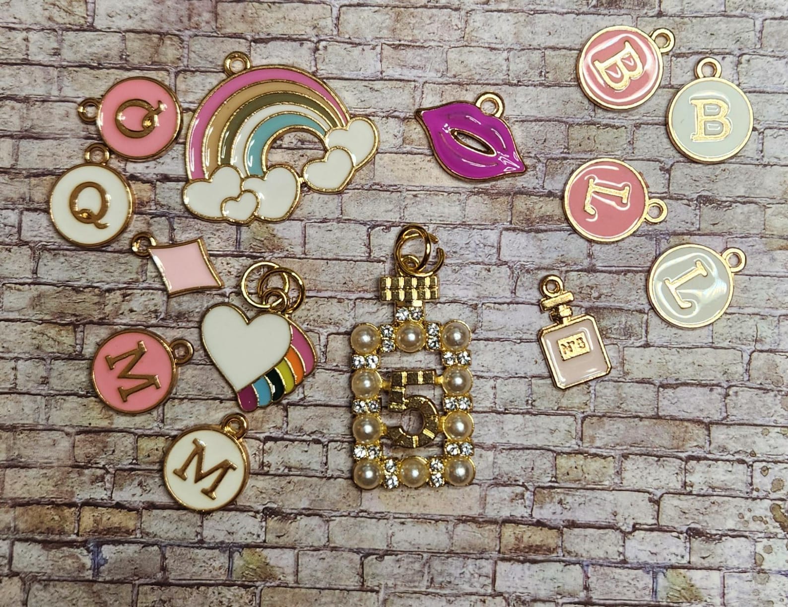 Custom Beaded Keychain: Extra Long, Sparkling Charms - Etsy