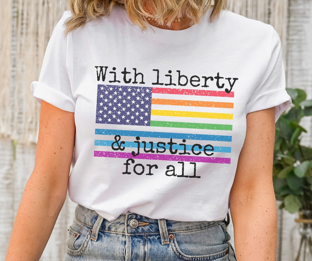 Rainbow Flag Shirt LGBTQ PRIDE Shirt Patriotic Pride Shirt Gay Pride ...