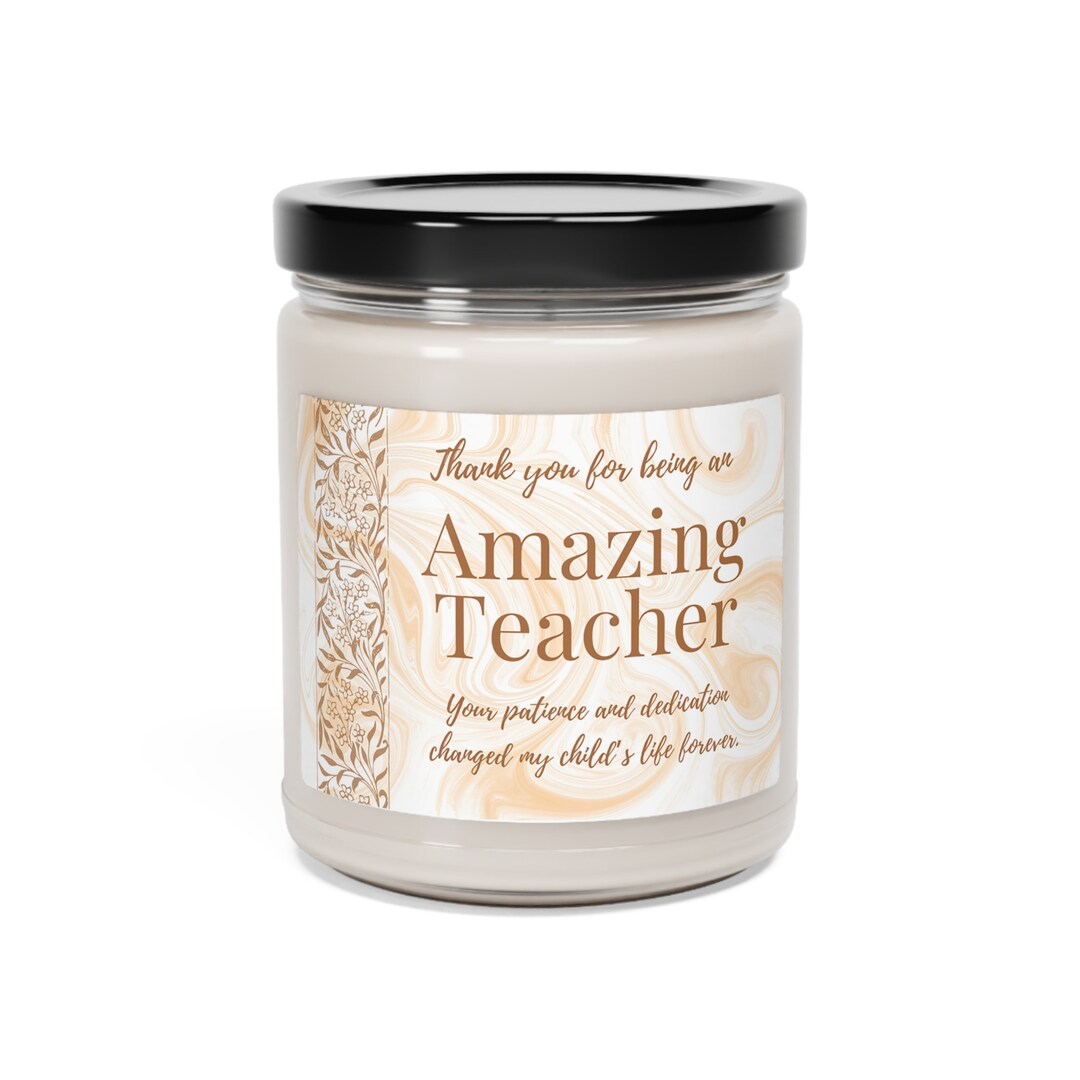 THANK YOU TEACHER Candle Teacher Gift Candle Teacher Appreciation ...
