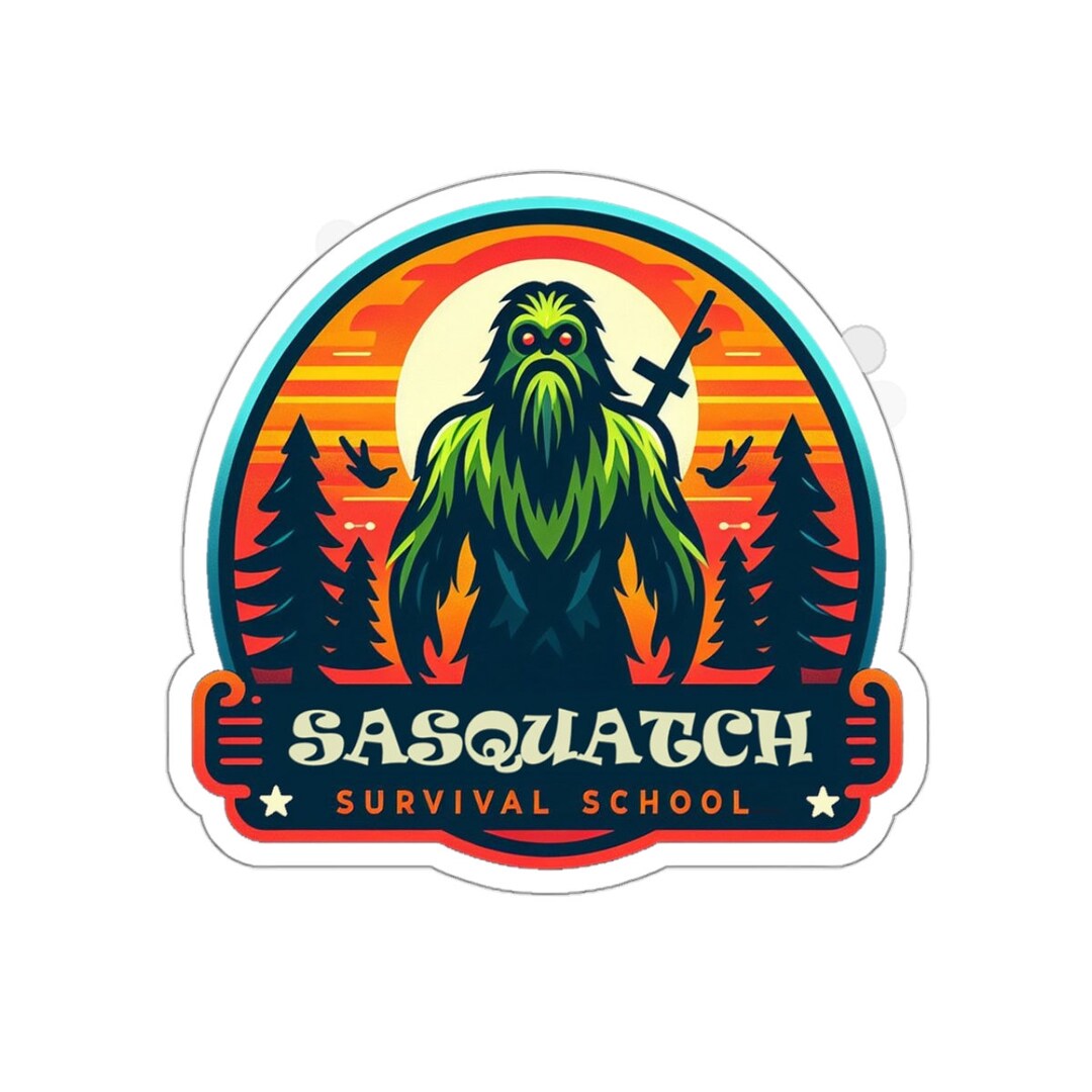 Sasquatch Kiss-cut Sticker Big Foot Sticker Sasquatch Survival School ...