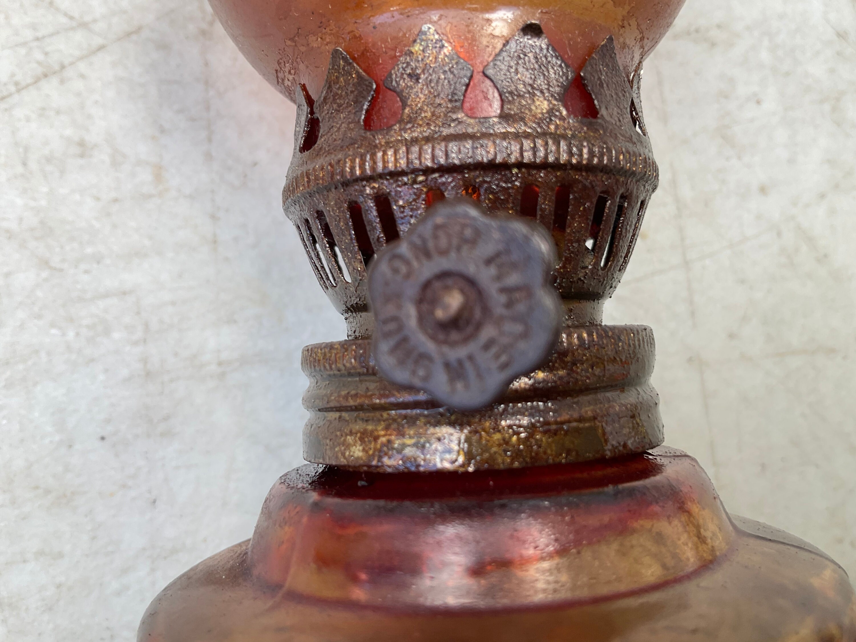 Vintage Small Oil Lamp Made in Hong Kong Smoked Glass All Parts Work - Etsy