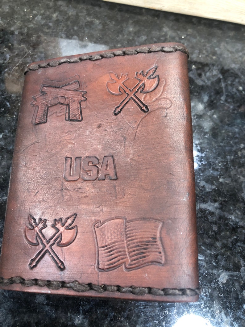 Wallet Trifold Hand Made Leather - Etsy