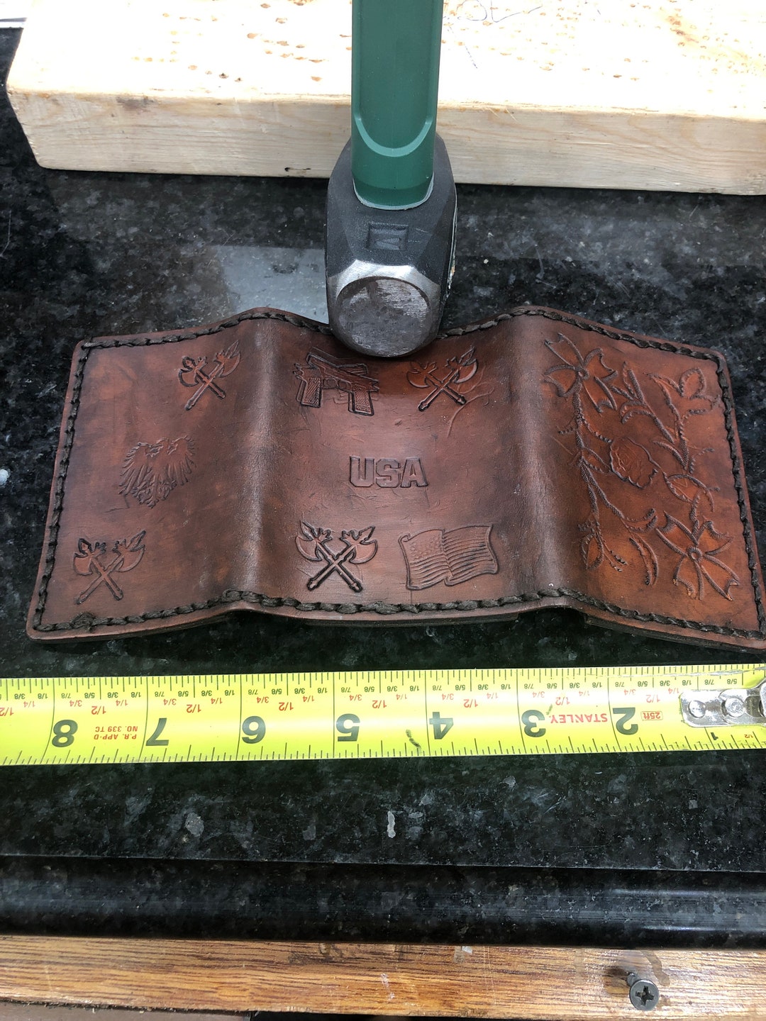 Wallet Trifold Hand Made Leather - Etsy