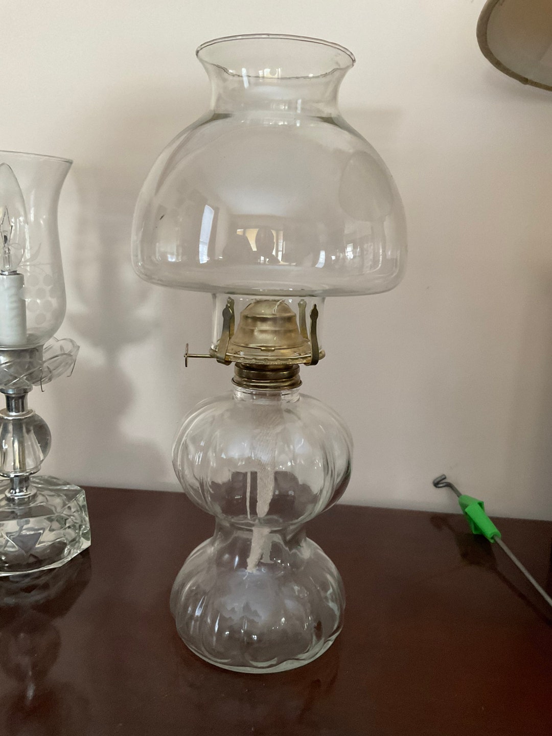 Vintage Collectible Glass Oil Lamp - Etsy