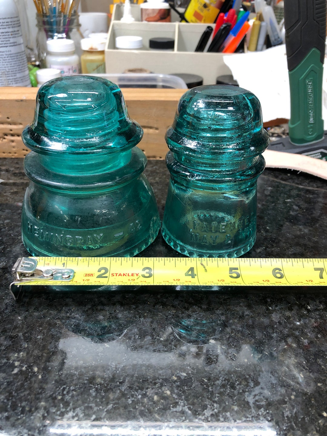 Hemingray Glass Electrical Insulators Aqua Green - Etsy