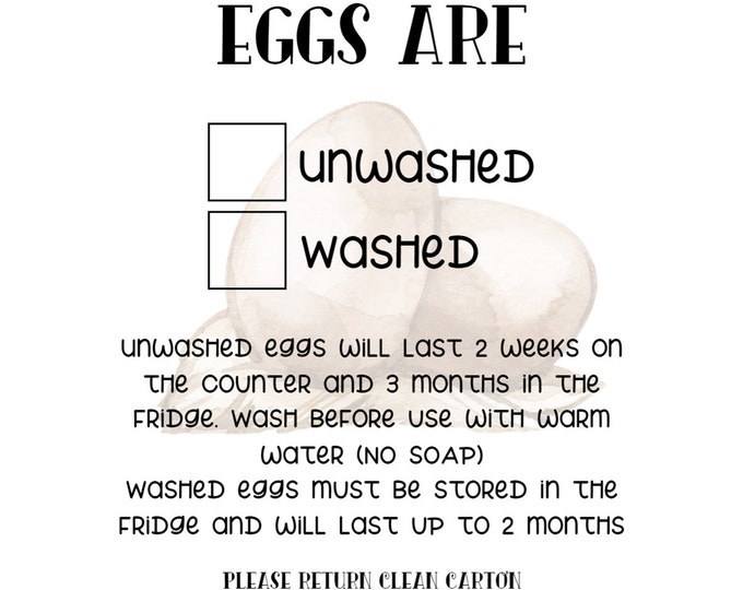 Farm Fresh Eggsprintable Egg Carton Label, Digital Download, Includes ...