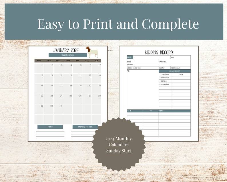2024 Goat Planner Monthly Calendars Income Tracker Expense Tracker Goat ...