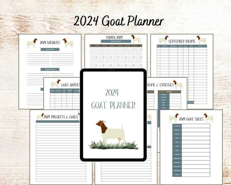 2024 Goat Planner Monthly Calendars Income Tracker Expense Tracker Goat ...