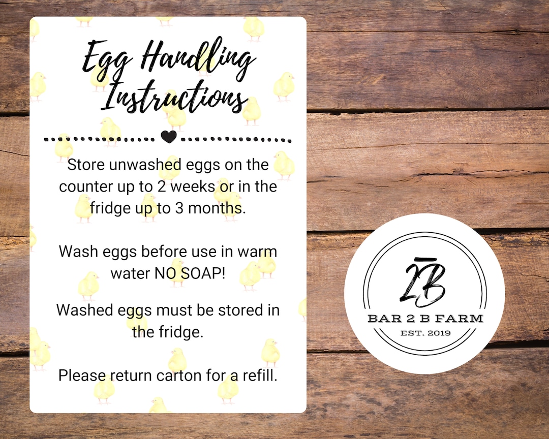 Egg Handling Instructions Egg Carton Insert Digital Download PNG Farm ...