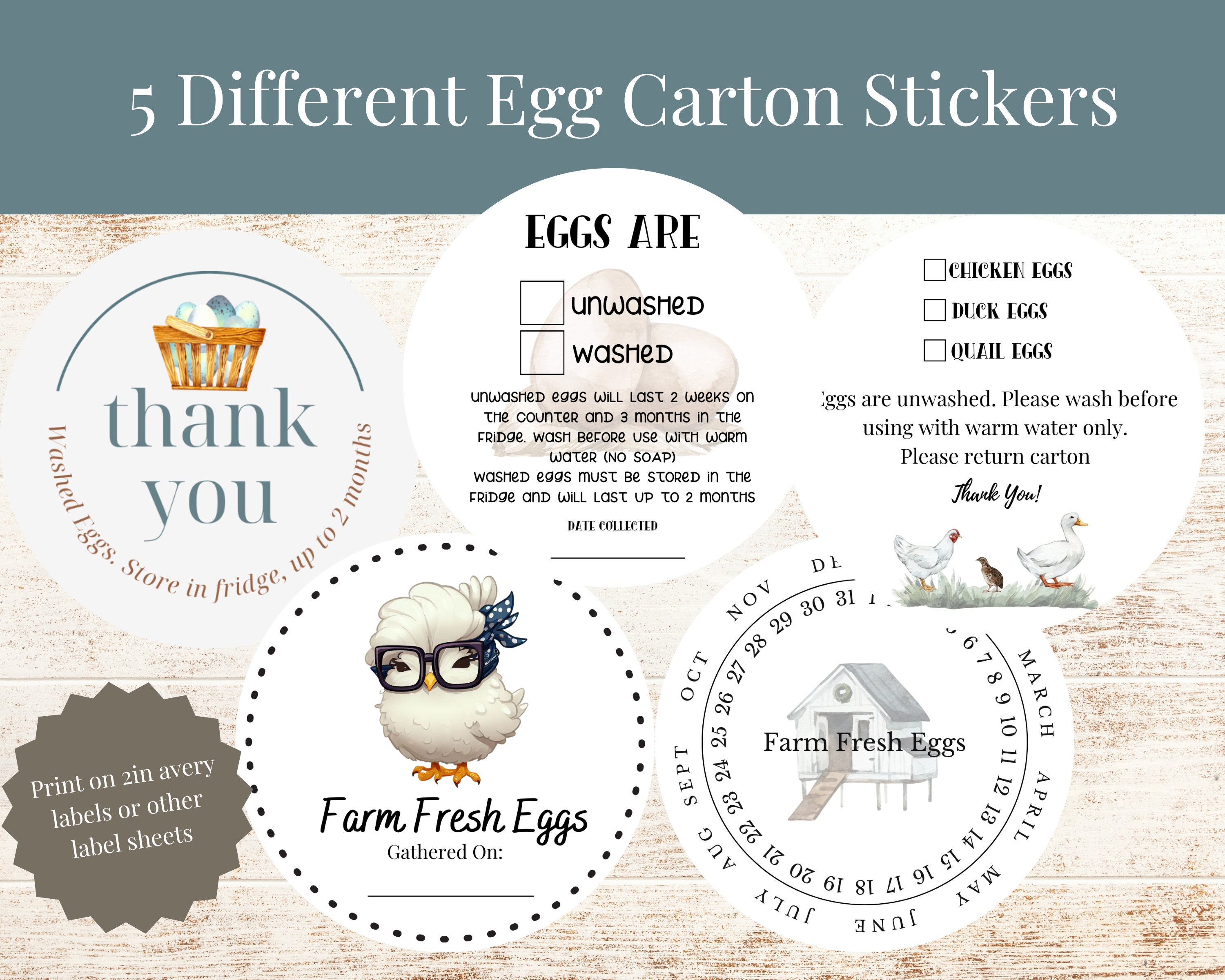 Egg Carton Label Bundle Stickers Egg Log Incubation Log Farm Fresh Eggs ...