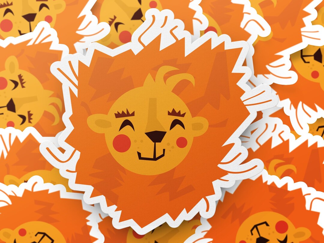Lion Animated Animal vinyl Stickers die Cut Glossy Stickers stickers in ...