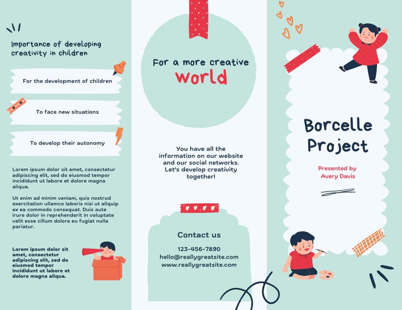 EDITABLE Trifold Brochure for Childcare Center Canva Template Preschool ...