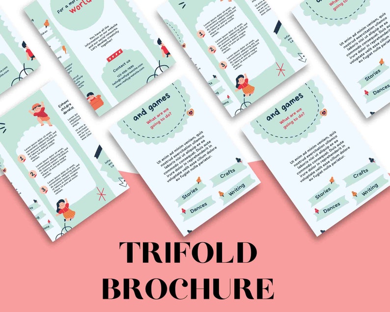 EDITABLE Trifold Brochure for Childcare Center Canva Template Preschool ...