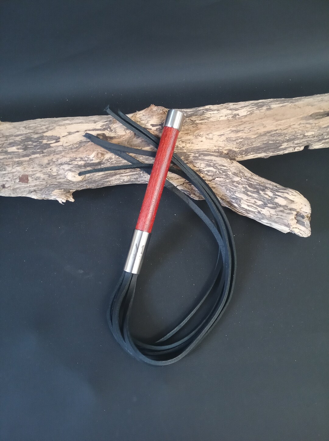 Flogger With Wooden Handle and 5 Real Leather Straps - Etsy