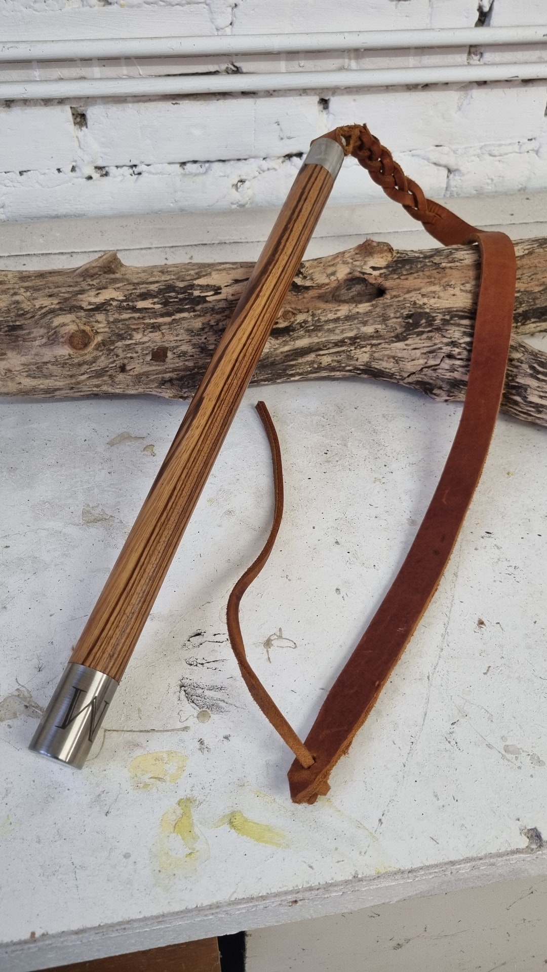 Dog Whip Made of Zebrano Wood and Stainless Steel - Etsy