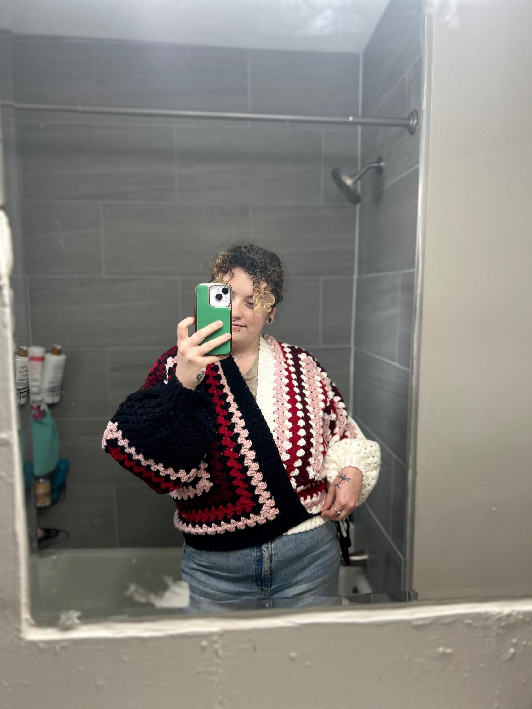 Wrap-around Crochet Cardigan | Adjustable Fit With Tie Waist - Etsy
