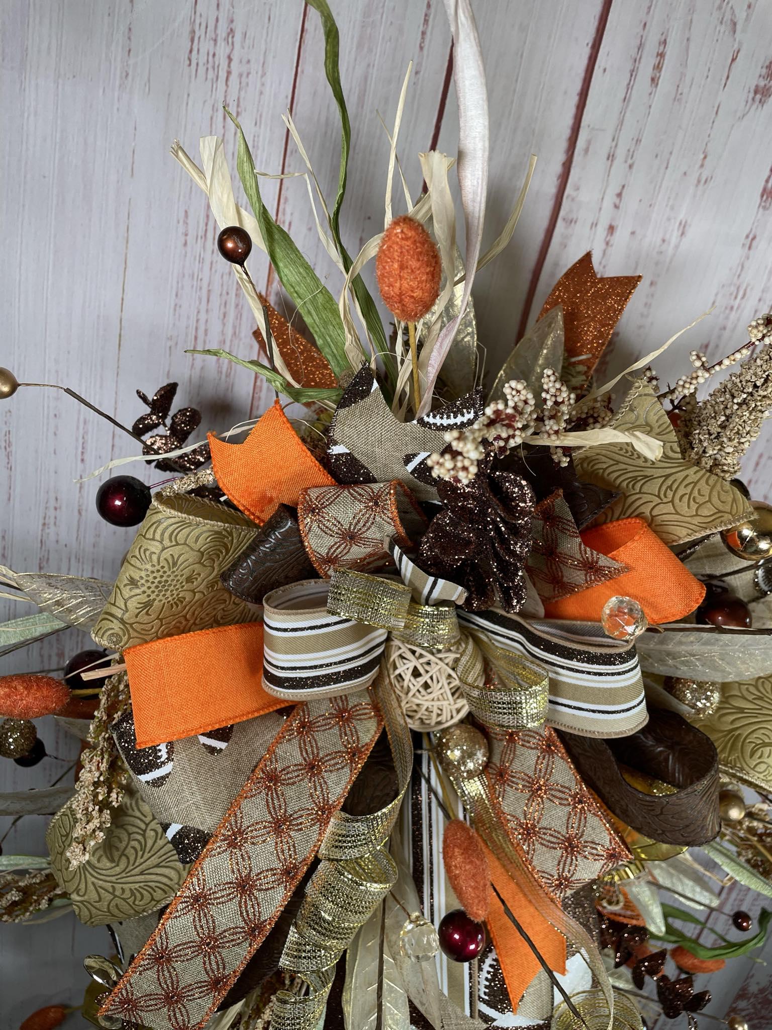 Fall Football Wreath, Autumn Game Day Swag, Fall Front Door Decor ...